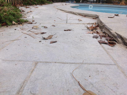 crack in pool deck
